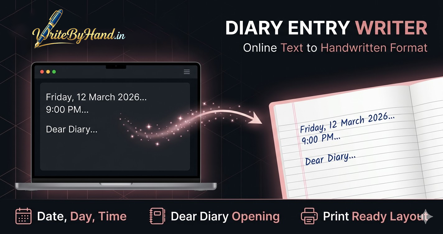 Diary Entry Writer for Students - Online Format for Class 8, 9 & 10