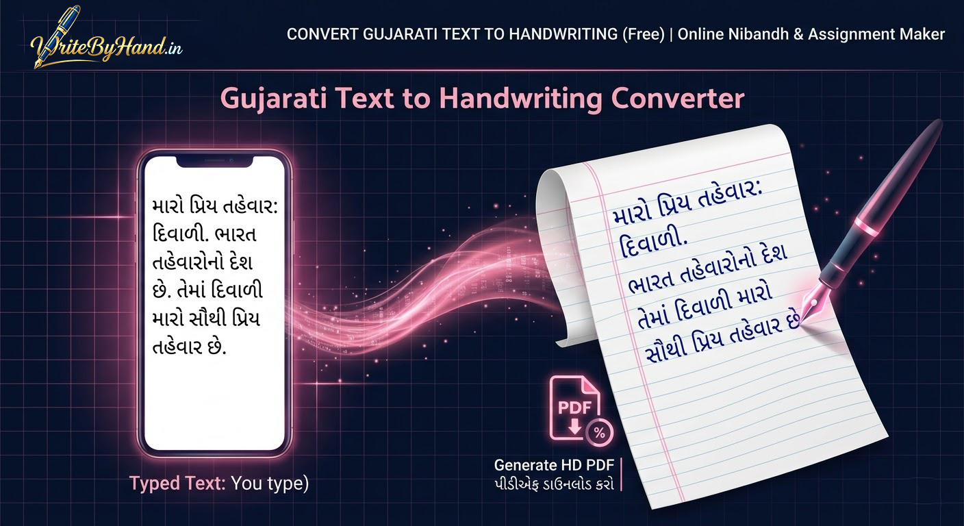 Gujarati Text to Handwriting Converter (Free) | Online Nibandh ...