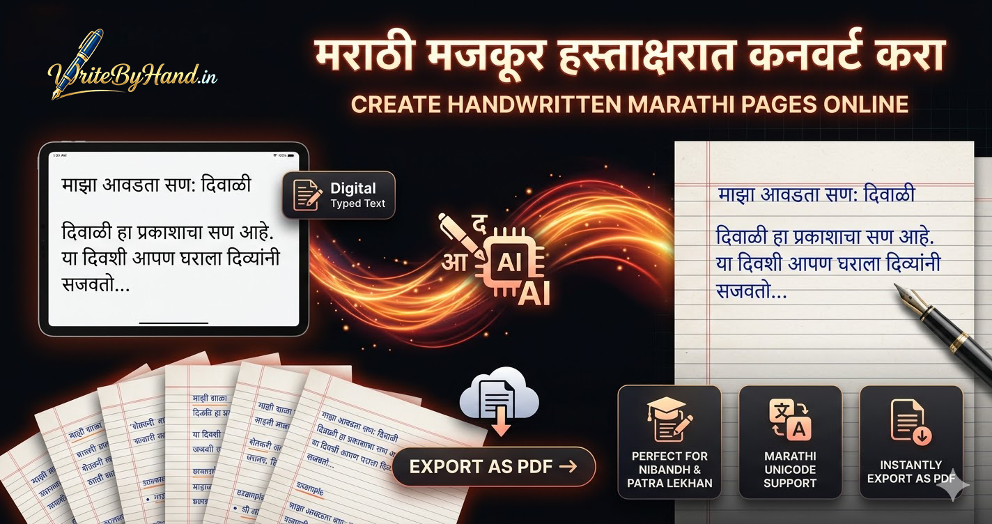 Marathi Handwriting Converter | Marathi Text to Handwriting ...